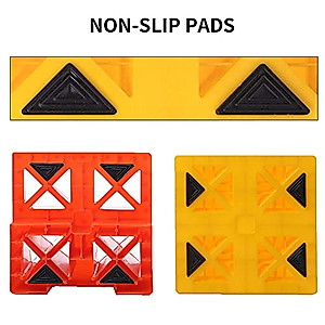 Homeon Wheels RV Leveling Blocks Ramp Design 9 Pack Interlocking Leveling Blocks with One Wheel Chock Camper Leveling Blocks with Carrying Bag