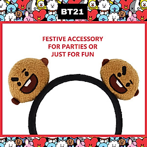 BT21 LINE FRIENDS 3D Plush Embroidered Womens Headband, SHOOKY, One Size