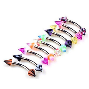 Fashion Charming Body Piercing Jewelry for Women Men Valentine's Day Boy Girl Friend 20 Pcs Stainless Steel Ball Barbell Curved Eyebrow Rings Bar Tragus Ear Piercing