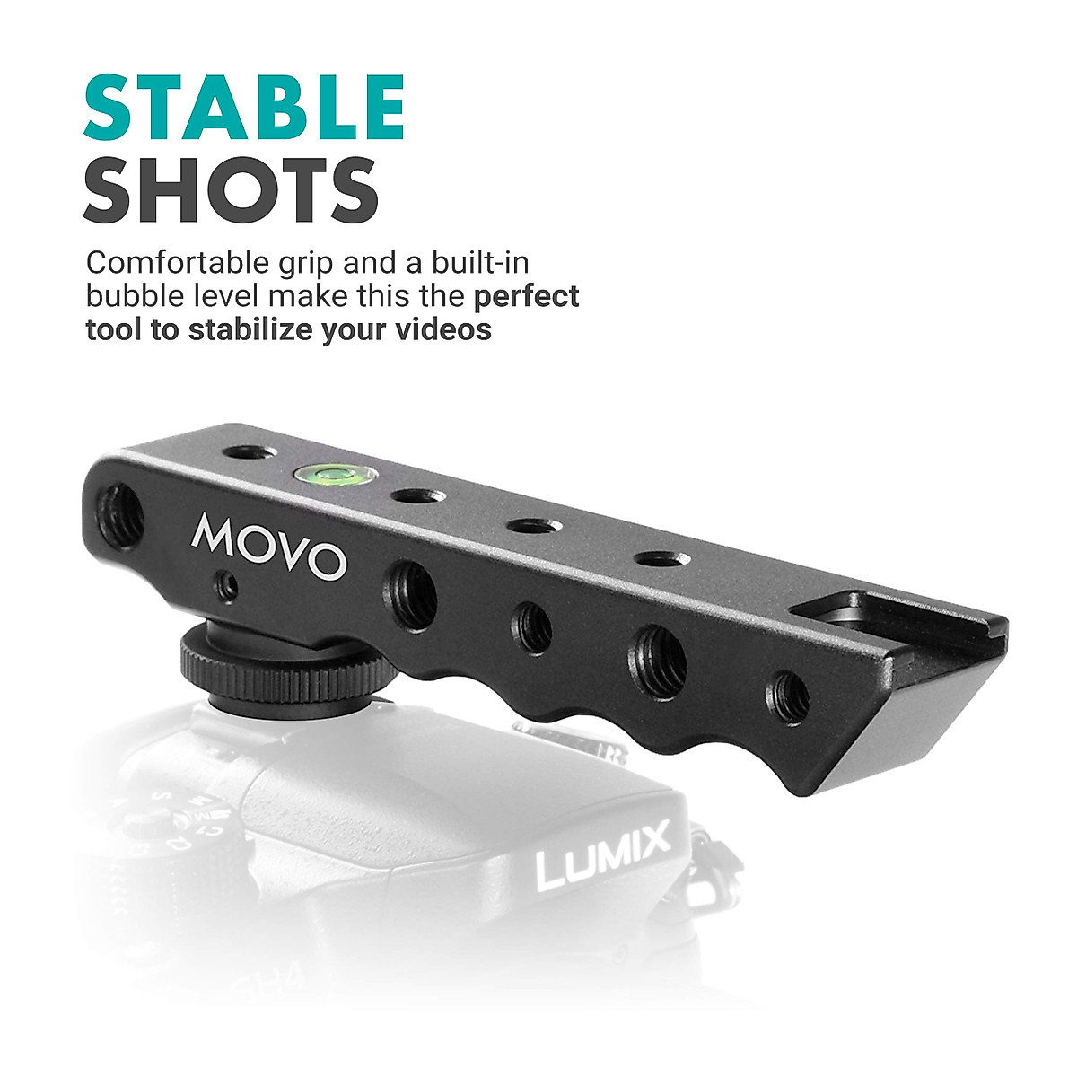 Movo/Sevenoak Video Stabilizing Top Handle Cold Shoe Extender for Canon EOS, Nikon, Olympus, Pentax DSLR Cameras