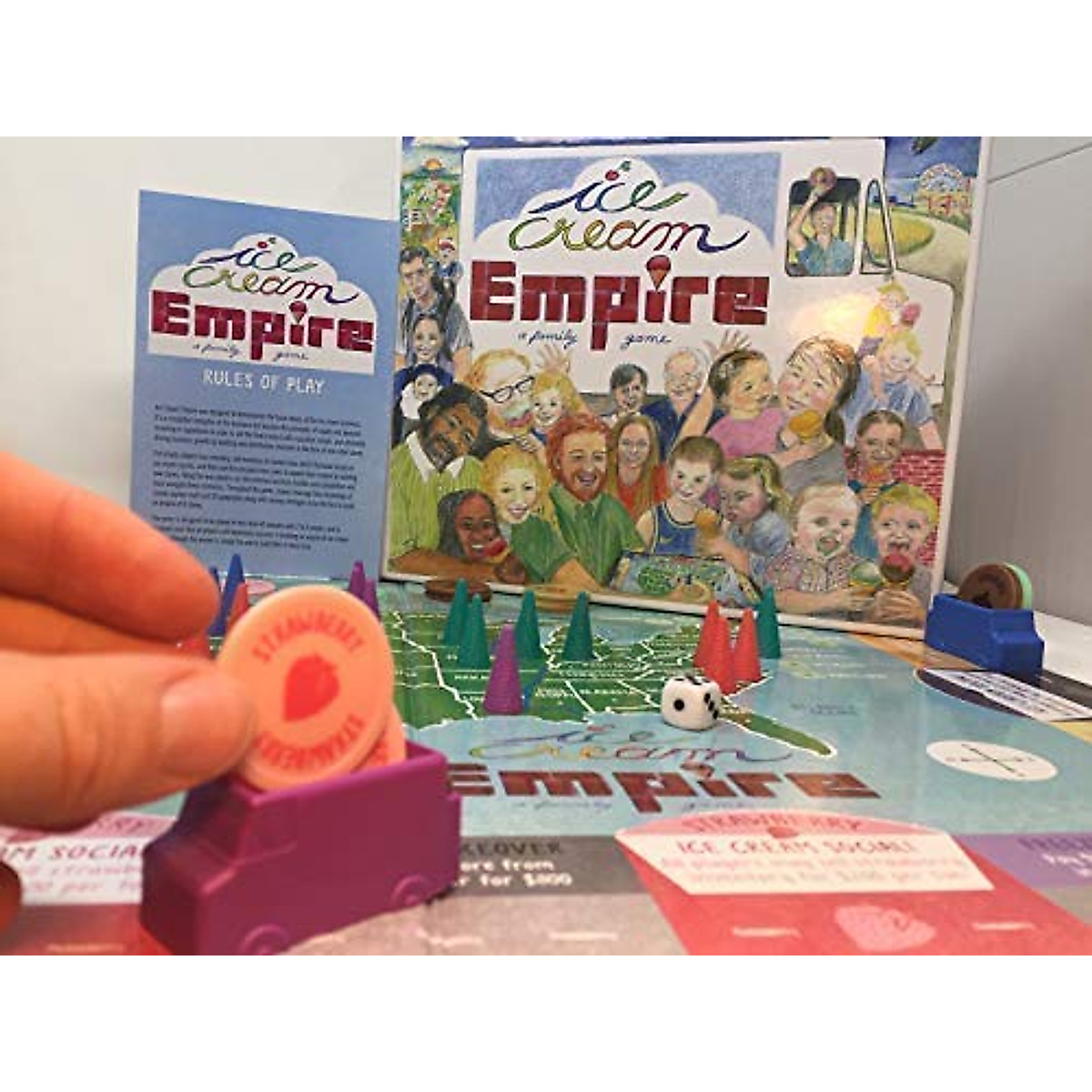 Ice Cream Empire Board Game | Fun Entrepreneurial Game for Families, Adults and Kids 7+ | Learn Business, Geography, and Math Skills | Competitive, Strategic, and Educational Game