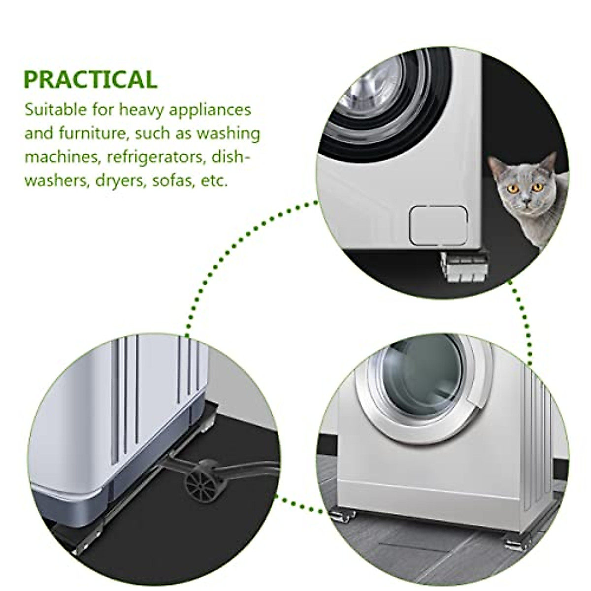 DOITOOL Furniture Washing Machine Washing Machine Roller Furniture Dolly Mobile Roller Washing Machine Base Dolly Extendable Appliance