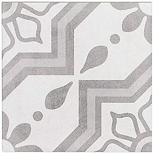 Sintra Silver Sky 9 in. x 9 in. Matte Porcelain Encaustic Backsplash, Kitchen, Bathroom, Floor and Wall Tile (20 Pieces, 10.65 Sq. Ft. / Case)
