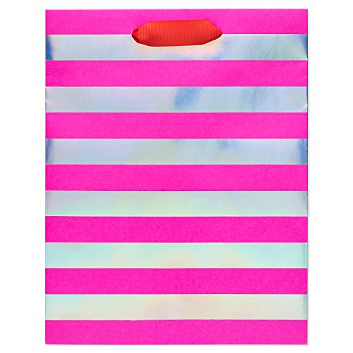 Papyrus 13" Large Gift Bag (Pink Stripes) for Birthdays, Bridal Showers, Baby Showers and All Occasions (1 Bag)