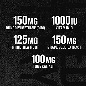Androsurge Estrogen Blocker for Men - Natural Muscle Builder for Men with DIM, Long Jack, & Grape Seed Extract for Increased Vitality & Performance - 60 Veggie Pills