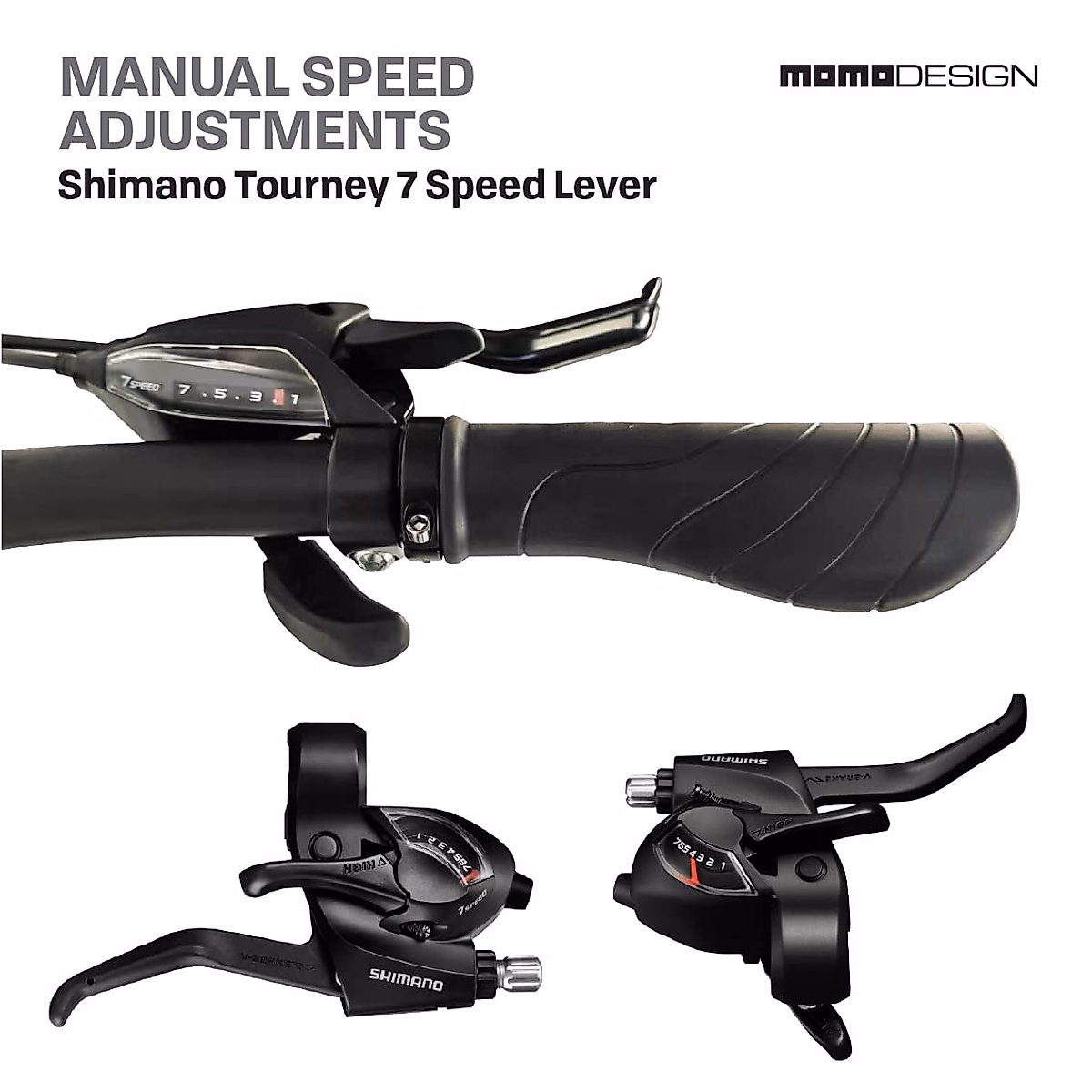 MOMODESIGN Hybrid Bike Shimano 21 speeds with Disc Brake, 700C Anti-Puncture Wheels