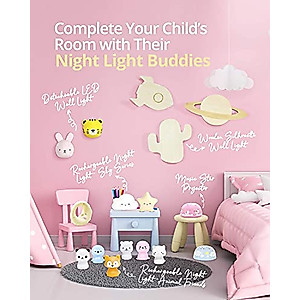 SomeShine Kids Night Light, Rechargeable Glowing Cute Kawaii Lamp Nightlights for Baby Room and Toddler, Portable Animal Lights Auto On Off, Fox Baby Stuff, Children Cute Gifts