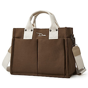 Canvas Tote Bag Purses for Women Large Canvas Work Shoulder Bags Casual Crossbody Purse for Travel Daily