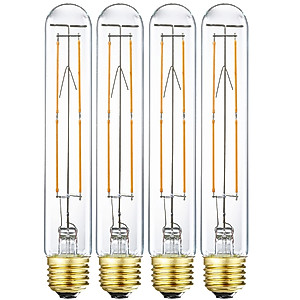 XININSUN Dimmable E26 Light Bulb 6W Equal 60 watt Edison led Light Bulb AC120V Warm White 2700K Edison Light Bulbs 60 Watt 600LM T10 led Bulb, Medium Base E26 Led Bulb, Pack of 4. (Warm White-2700K)