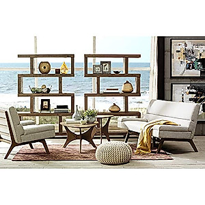 Ink+Ivy Blaze Accent Tables - Wood Coffee Table - Solid Rubberwood Pecan Finish, Contemporary Style Cocktail Tables - 1 Piece Solid Wood Coffee Tables For Living Room, Brown, IIF17-0010