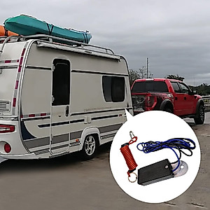 Trailer Breakaway Switch, Aspligo 4Ft Break Control kit, for Brake, Coiled Cable with Electric RV Towing, GK-TrailerBreakSwitch, Red