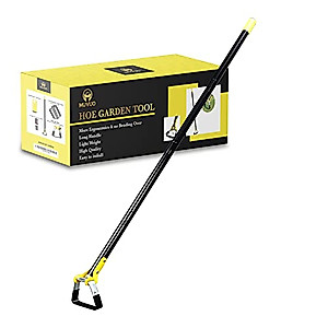 Muvuo Stirrup Hoe Garden Tool - Garden Hoes for Weeding Long Handle - Hula Hoe Garden Tool - Garden Tools with Comfortable Hand and Sharp Edge - 4 rods(30-61 Inch)- Black
