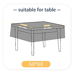 JUCFHY Square Spring Table Cloth Solid Plaid Jacquard Tablecloth Elegance Water Resistant Contemporary Woven Decorative Table Cover,Spillproof Soil Resistant Holiday Tablecloth,60 X 60 Inch,Turquoise