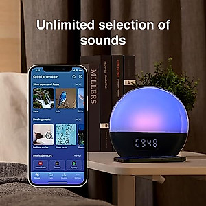 WiiM Wake-up Light, Alexa Built-in, Unlimited Sound Choices, All-in-One Sunrise Alarm Clock, Sound Machine, Sleep Routines and More -Sea Blue Green
