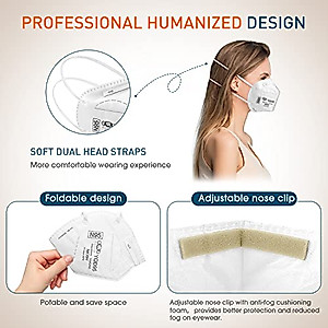 YQ YICHITA N95 Mask NIOSH Approved 20-Pack, Particulate Respirator N95 Face Masks Universal Fit - Individually Wrapped