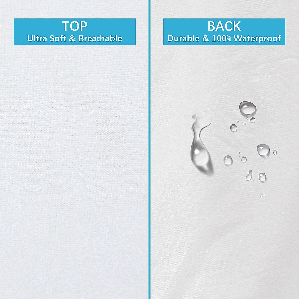 Pillow Protector 100% Waterproof & Noiseless Pillow Cover Pillow Protectors with Zipper Standard Size 2 Pack 20 x 26 Inches Pillow Cases Machine Washable