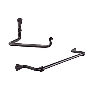 RTZEN Wrought Iron Bathroom Accessories Set, Decorative Hand Towel Bar and Toilet Paper Holder