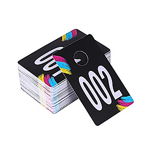 SUKIRA Live Plastic Number Tags, Normal and Reverse Mirror Image Coat Room Checks for Facebook Live, Reusable Lularoe Supplies, Hanger Cards for Clothes, 100 Consecutive Numbers, (001-100)