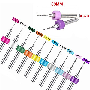 Micro Drill Bits - 10Pcs 0.3mm to 1.2 mm Tungsten Carbide PCB Print Circuit Board Tip Rotary Tool Jewelry CNC Engraving Drill Bits Set for PCB Circuit Board, Dremel PCB Jewelry Making (0.3-1.2mm)
