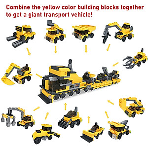 ATDAWN Christmas Advent Calendar 2023 with 24 Different Construction Vehicles Building Blocks, Car Stocking Stuffer Toys, Countdown to Christmas Building Block Toy for Kids Toddlers Teen