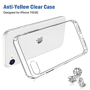 JJGoo Compatible with iPhone SE Case 2022/2020, for iPhone 7 8 Case Clear Soft Transparent Shockproof Protective Slim Thin Bumper Phone Cover for iPhone SE 3 / SE 2, 4.7inch