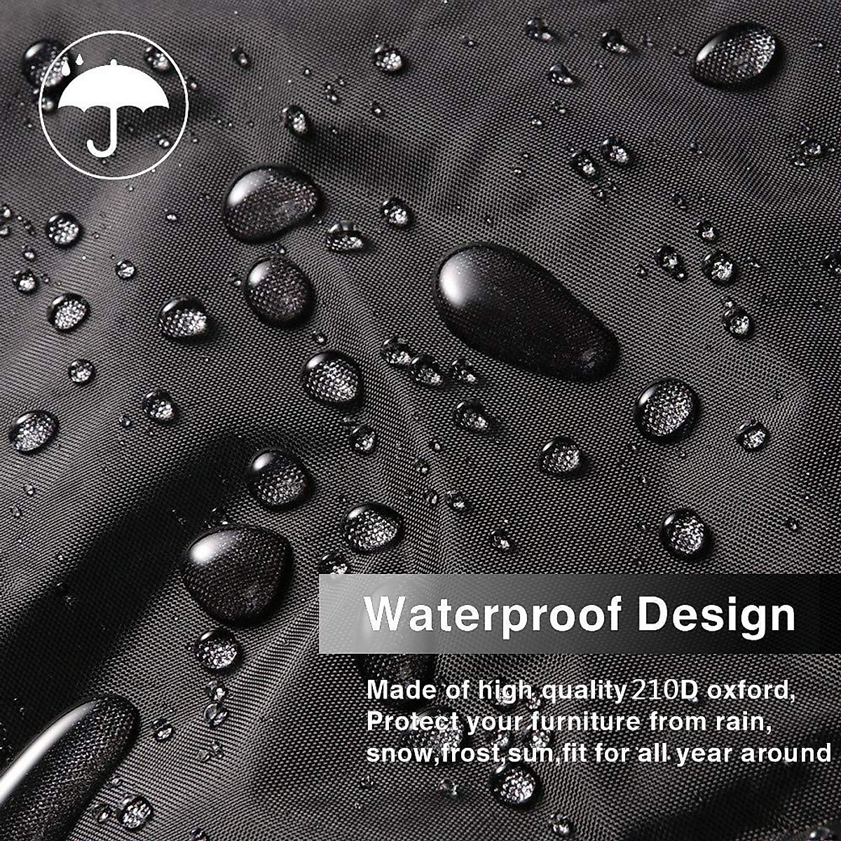 CenterZ Patio Loveseat Sofa Cover, 53x26x35 inch Waterproof Sun Protection Outdoor Furniture 2-Seater Bench Covers with Drawstring Toggle for Deep Seat Lounge, 2 Cushion Couch, Large Chair, Lawn Table