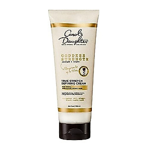 Carol's Daughter Goddess Strength True Stretch Defining Hair Cream For Wavy, Coily and Curly Hair, Curl Defining Cream with Castor Oil for Weak Hair, 6.8 Fl Oz