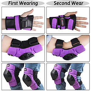 Haomaomao Adult & Kids Knee Pads Elbow Pads Wrist Guards Protective Gear Set for Roller Skates Scooter Inline Skating Cycling BMX Bike Skateboard Riding and Outdoor Extreme Multi-Sports