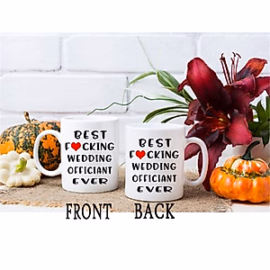 Qsavet Funny Wedding Officiant Coffee Mug, Best Wedding Officiant Ever Mug, Thank You Gifts, Officiant Gift, Marriage Ceremony Coffee Mug for Officiant from Couple -11 oz Novelty Coffee Mug (02)