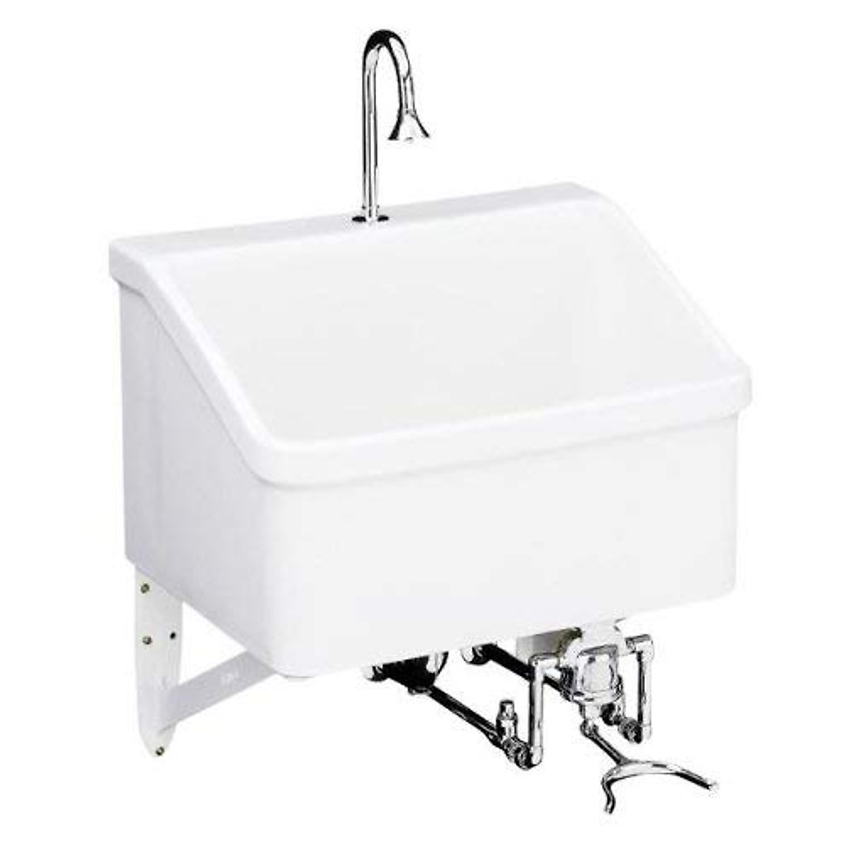 Kohler K-12793-0 Hollister Utility Sink with Single-Hole Faucet Drilling, White