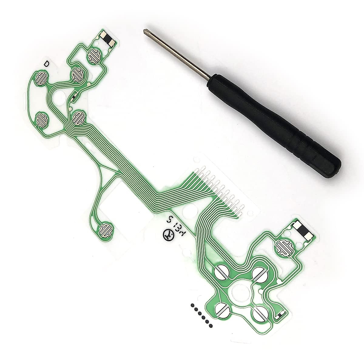 FainWan Flex Ribbon Conductive Film Keypad Compatible with PlayStation PS4 Pro Controller Dualshock 4 JDS-050 / JDS-055 Incl (+) Screwdriver