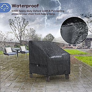 Outdoor Chair Covers For Patio Furniture Waterproof, Gorpche Patio Chairs Covers with Fastener Windproof Buckle Straps, Heavy Duty Lawn Outdoor Furniture Covers fits up to 29 x 30 x 36 inches(2 Pack)