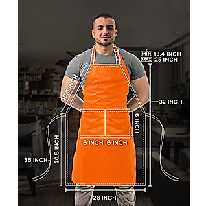 Utopia Kitchen 2 Pack Bib Apron, Adjustable with 2 Pockets, Water and Oil Resistant, Cooking Kitchen Chef Apron for Women Men