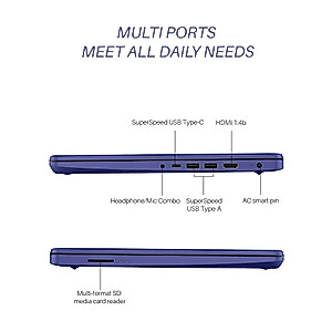 hp 2023 New 14" HD Screen Student Laptop, 12 Hours Long Battery Life,16GB RAM, 320GB Storage(64GB eMMC+256GB Micro SD Card), Quad-Core Intel Celeron N4120, UHD Graphics, WiFi, Blue, Windows 11 Home