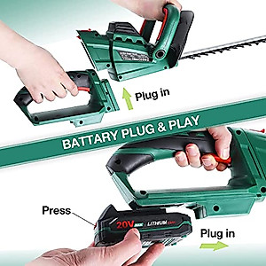 POSENPRO 20V Cordless Electric Hedge Trimmer,2.0Ah Batteries,17" Cutting Length,3/5" Cutting Capacity,1100 RPM,Easy Cut Lightweight Garden Handheld Cutter,Includes Battery,Charger Safety Blade Guard