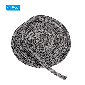 PATIKIL 5/16"x 118" Wood Stove Gasket, Graphite Fiberglass Round High-Temperature Resistance Seal Rope Replacement for Stoves Fireplace Door, Black