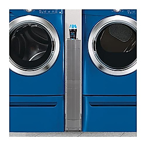 mDesign Slim Plastic Rolling Laundry Utility Cart, Portable Storage Organizer Trolley - Easy-Glide Wheels and 3 Heavy-Duty Shelves, for Laundry, Utility Room, Kitchen or Pantry Storage - Gray