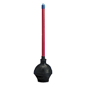 Boardwalk BWK09201EA 18 in. Plastic Handle Toilet Plunger for 5-5/8 in. Bowls - Red/Black