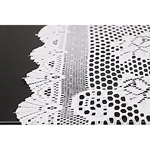 Hananona 2 Pcs Lace Table Runner, 45" x 13" White Cotton Table Dressers for Dining Coffee Tea End Tables, Table Doilies Cover for Home Decor (Style A)