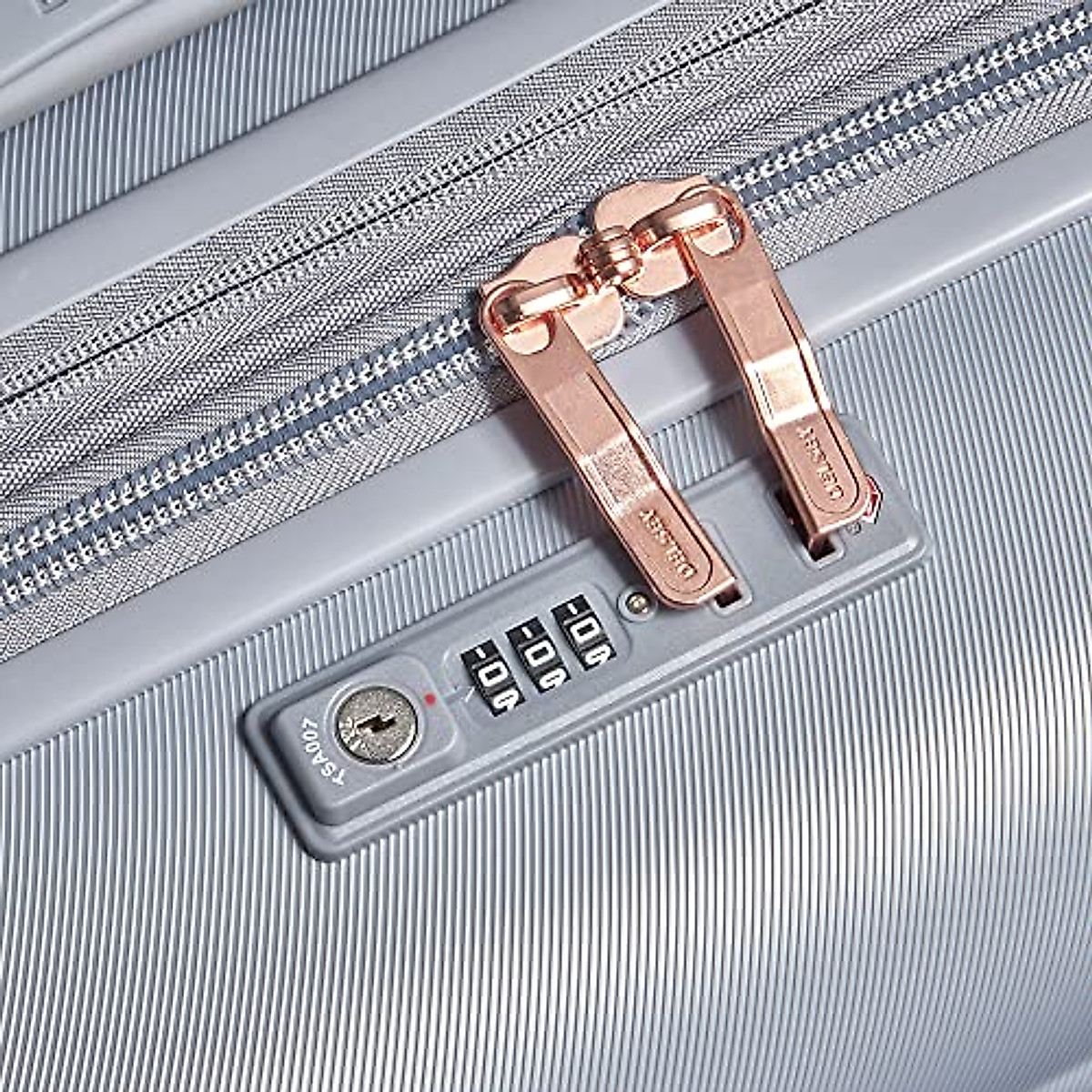 DELSEY PARIS Cruise 3.0 Hardside Expandable Luggage with Spinner Wheels, Platinum, Checked-Large 28 Inch