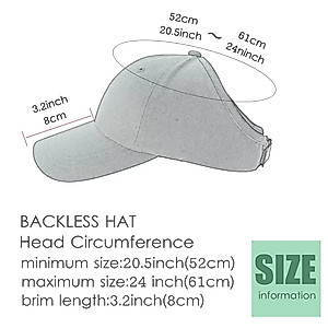 AICILY 2 Pack Backless Cap for Women Natural Curly Hair Hat Baseball Cap Afro Puff Ponytail Hat (Black＆Green)