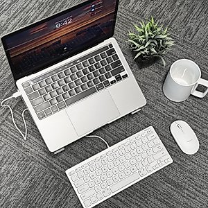 Macally Small USB C Keyboard - Plug & Play Compatible Wired Apple Keyboard for Mac Mini, MacBook Pro/Air, iMac, iPad, Windows, Chromebook with USBC Port - Compact & Mini USB Type C Keyboard - Silver