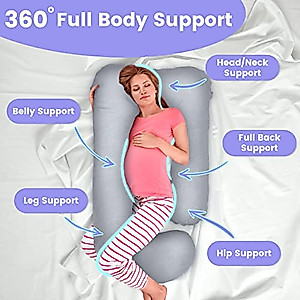 Pregnancy Pillows for Sleeping - U Shaped Full Body Pillow Support, 57inch Cooling Maternity Pillow for Pregnant Women, Support for Belly, Back, Legs. Pregnancy Gifts & Pregnancy Must Haves for Adult