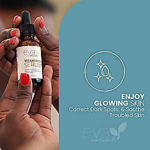 Eva Naturals Vitamin C Serum for Face Plus Hyaluronic Acid, Retinol, Niacinamide & Salicylic Acid, Anti Aging Serum, Reduce Fine Lines, Wrinkles & Dark Spots, Brightening Skin Serum for Glowing Skin (1 oz)
