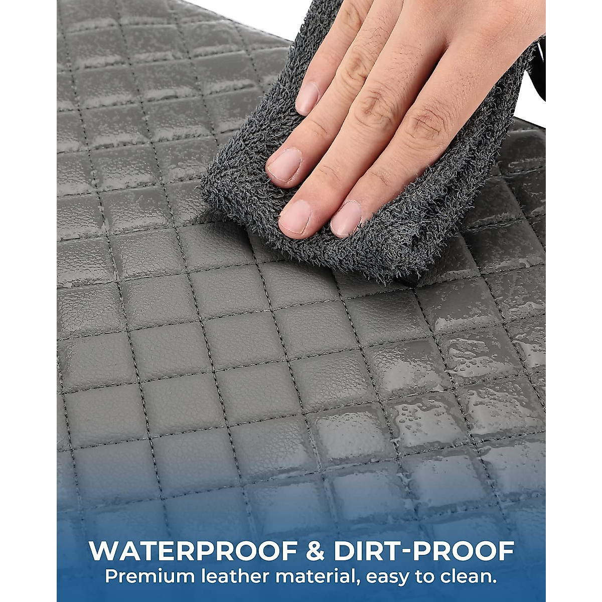 ISSYAUTO Center Console Cover Compatible with 2015-2023 2024 F150, 2017-2023 2024 F250 F350 F450 with 40/20/40 Jump Seat, Leather Armrest Cover Center Console Cushion, Gray (Jump Seat Only)