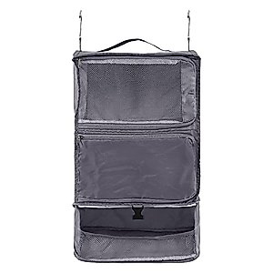 Surblue Hanging Travel Shelves Compression Packing Cube for Carry-on Luggage Suitcase Collapsible with Extension Layer Large Capacity, Grey, XL