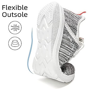 Lamincoa Womens Walking Running Shoes Lightweight Sneakers Slip On Memory Foam Tennis Shoes for Women Ash White