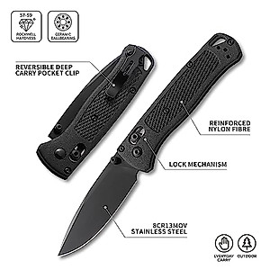 folding knives EDC for men,7.4Men's manual pulley opening，8Cr13MoV Blade，Reinforced nylon fiber shank，folding knife with clip，Camping, wild fishing, good partner (black)