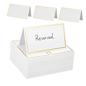 LABRIMP 120pcs Hot Stamping Table Card Table Cards Seating Cards Table Tents Place Cards for Table Setting Wedding Place Cards Tabletop Place Cards Food Labels for Party Buffet Paper Jam
