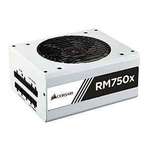 CORSAIR RMX White Series, RM750x, 750 Watt, 80+ Gold Certified, Fully Modular Power Supply- White